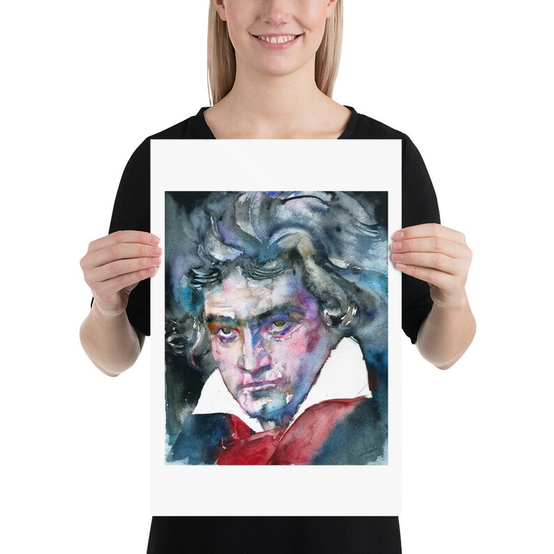 LUDWIG VAN BEETHOVEN Watercolor Portrait - Poster - Various Sizes ...