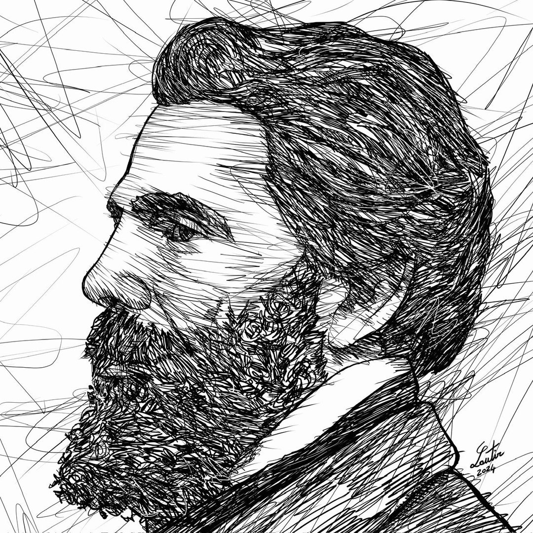 HERMAN MELVILLE Ink Portrait - POSTER - Various Sizes Available! Art ...