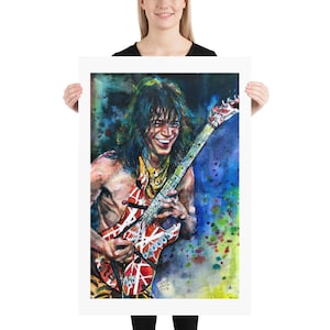Eddie VAN HALEN Watercolor Portrait - POSTER - Various Sizes Available ...