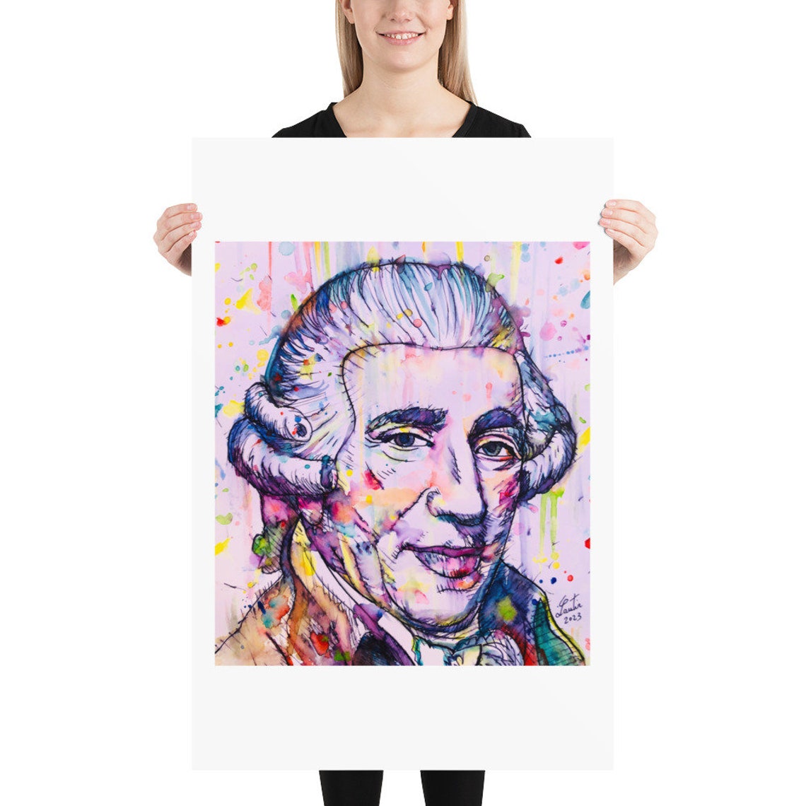 JOSEPH HAYDN Watercolor & Ink Portrait - POSTER - Various Sizes ...