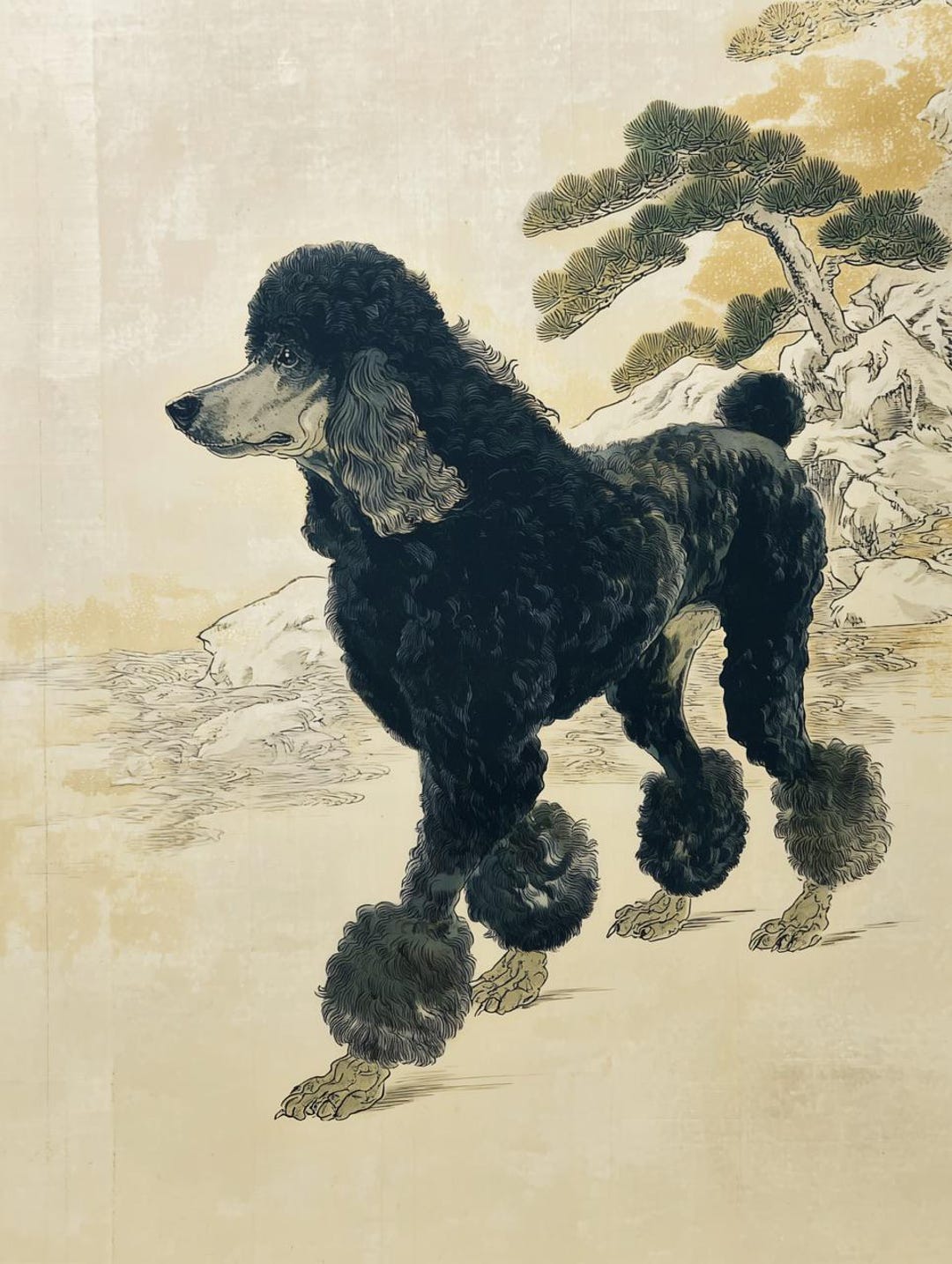 Regal Poodle by a Pine Tree , Posters, Poster Print, Wall Art Decor ...