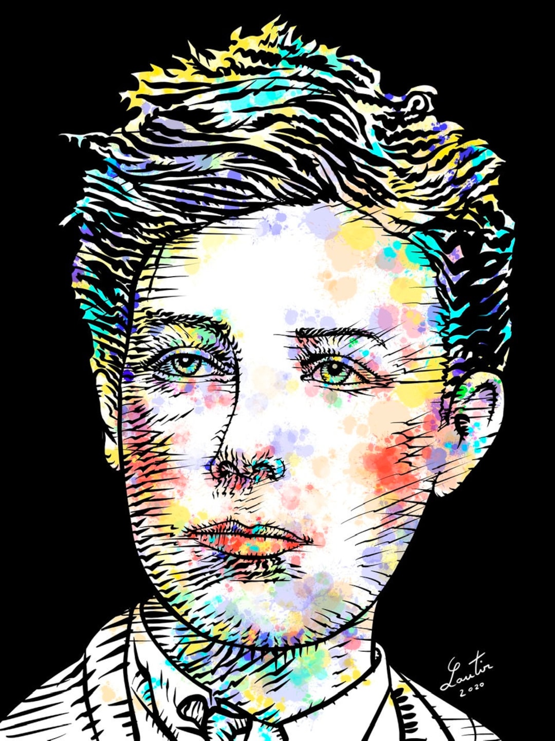 ARTHUR RIMBAUD Watercolor & Ink Portrait -poster-various Sizes! Print ...