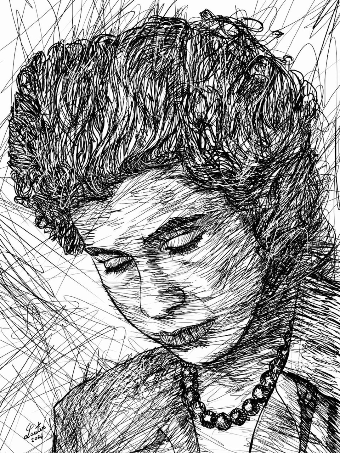 ETTY HILLESUM Ink Portrait POSTER Various Sizes Available Art Print ...