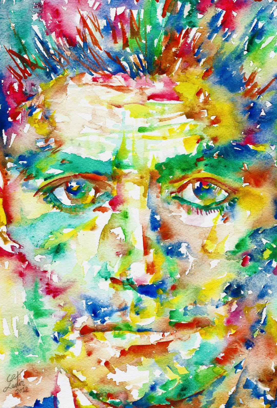 FRANZ KAFKA Watercolor Portrait - POSTER - Various Sizes Available ...