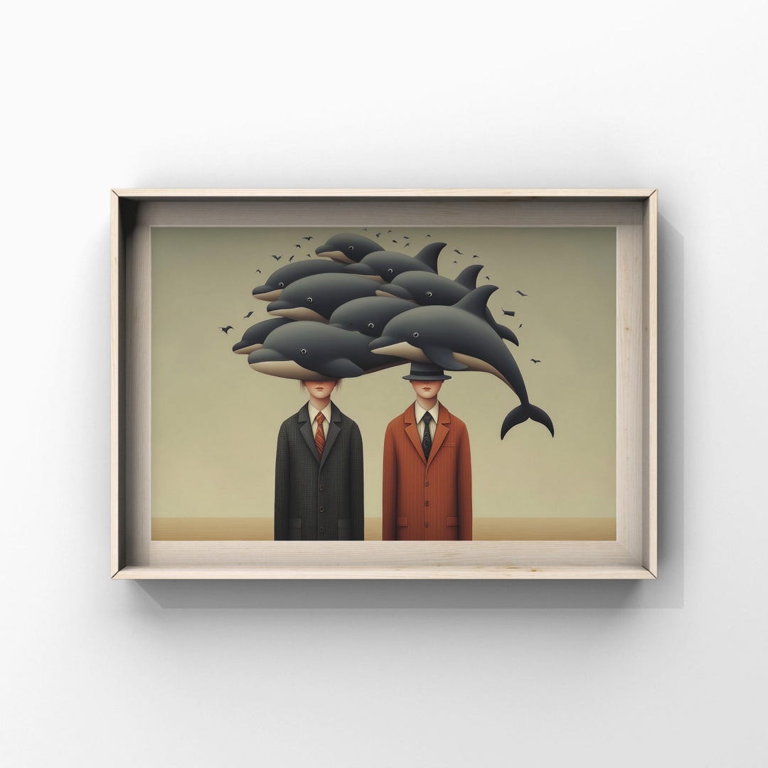 Printable - SURREAL DOLPHINS - Digital Download - Scalable to Various ...