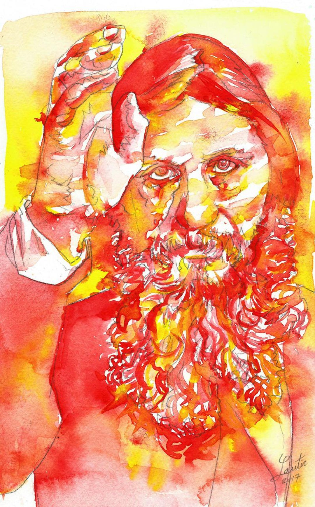 Printable RASPUTIN Watercolor Portrait - Digital Download - Scalable up ...