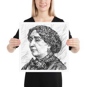 GEORGE SAND Ink Portrait - POSTER - Various Sizes Available! Art Print ...