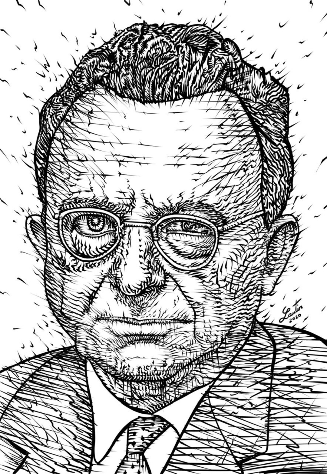 ERICH FROMM Ink Portrait - POSTER - Various Sizes Available! Art Print ...