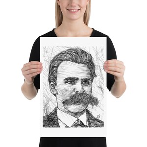 FRIEDRICH NIETZSCHE Ink Portrait - POSTER - Various Sizes Available ...