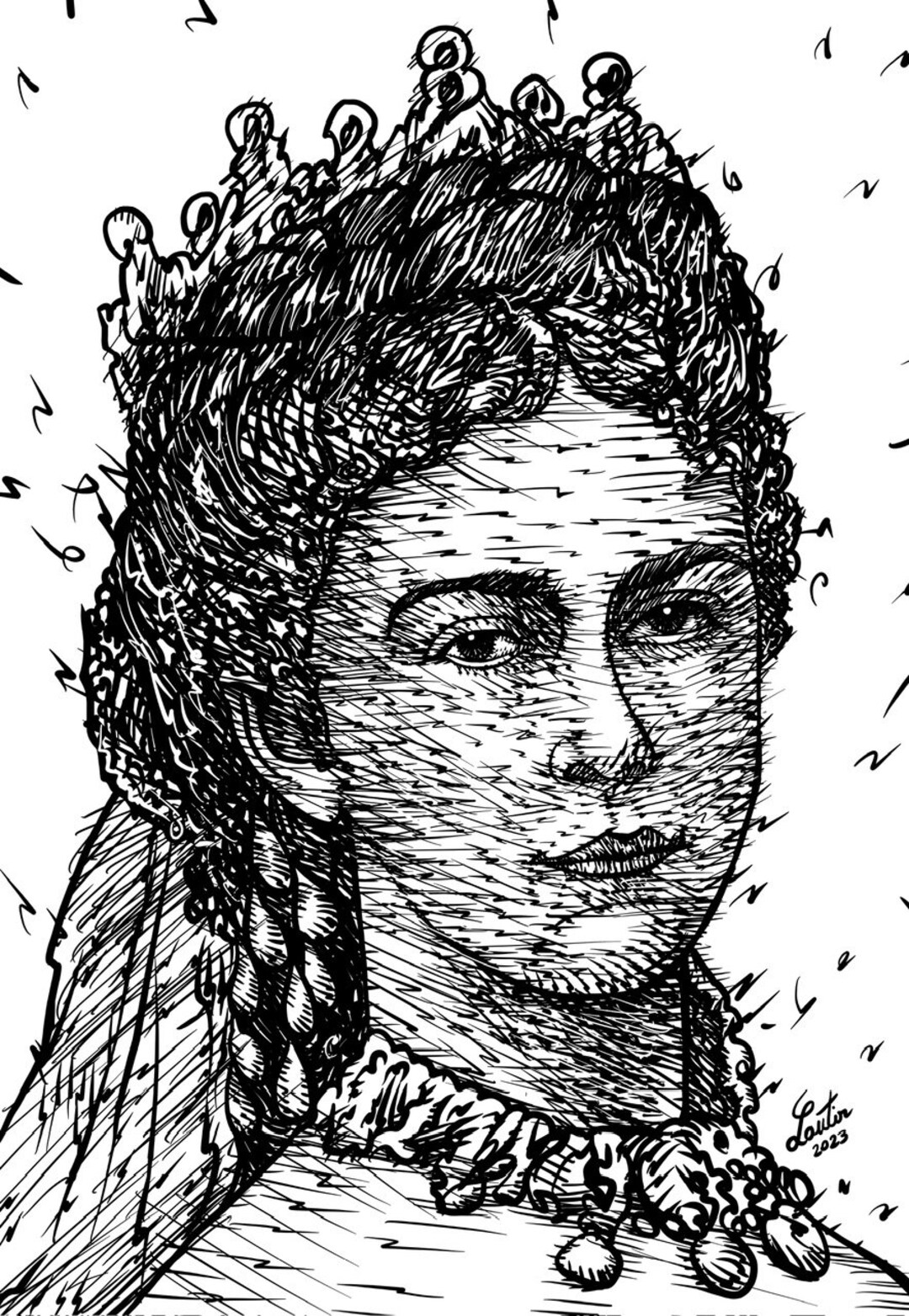 SISSI - Empress ELISABETH of Austria Ink Portrait - POSTER - Various ...