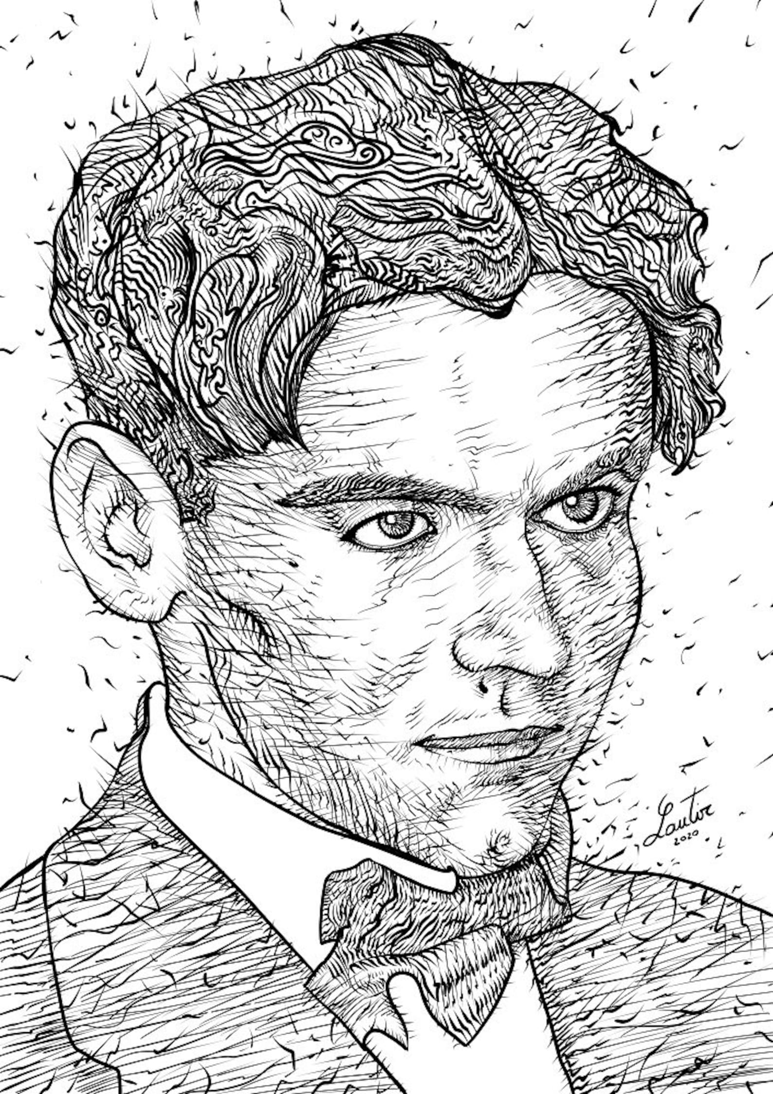 FEDERICO GARCIA LORCA Ink Portrait - Poster - Various Sizes Available ...