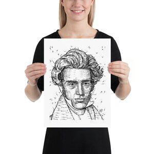 SOREN KIERKEGAARD Ink Portrait - Poster - Various Sizes Available! Art ...