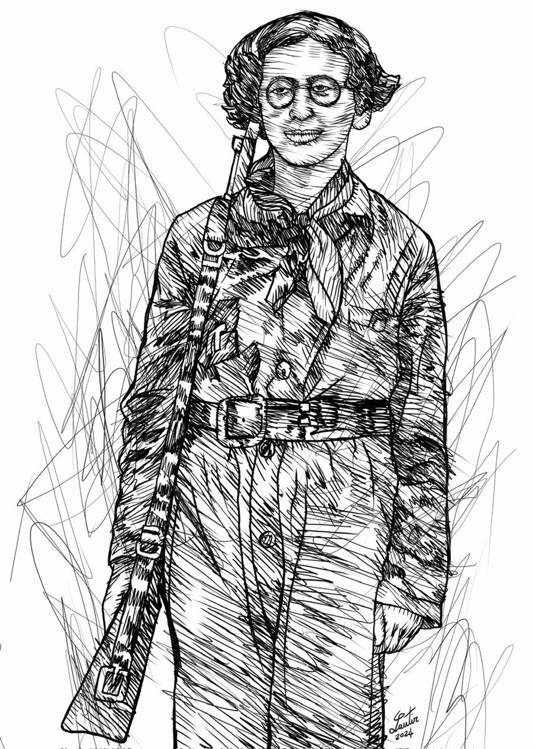 SIMONE WEIL Ink Portrait - POSTER - Various Sizes Available! Art Print ...