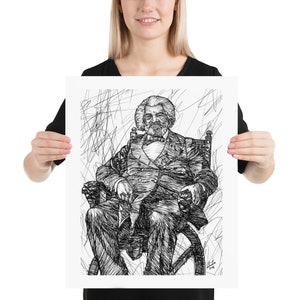 FREDERICK DOUGLASS Ink Portrait - Poster - Various Sizes Available! Art ...