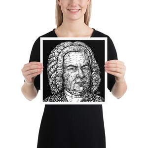 Johann SEBASTIAN BACH Ink Portrait - POSTER - Various Sizes Available ...