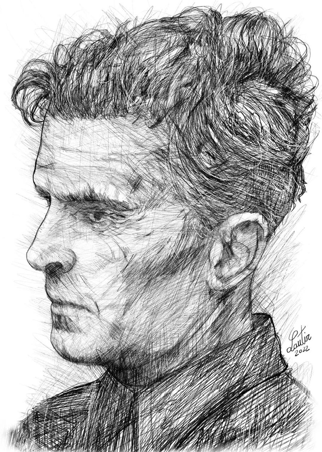 Printable LUDWIG WITTGENSTEIN Pencil Portrait - Digital Download ...