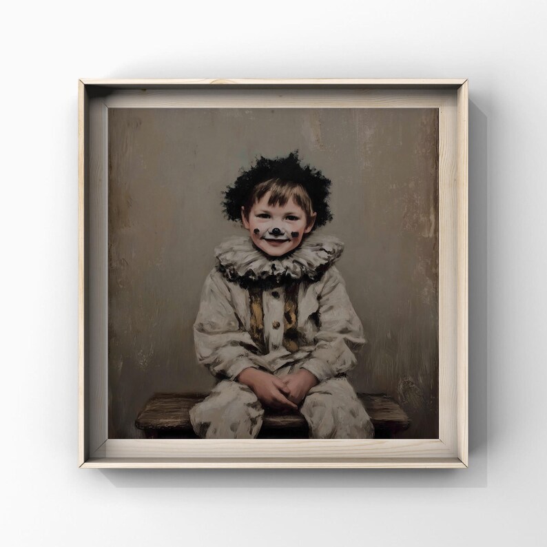 Printable - Smiling Child Clown Portrait - Digital Download -scalable ...