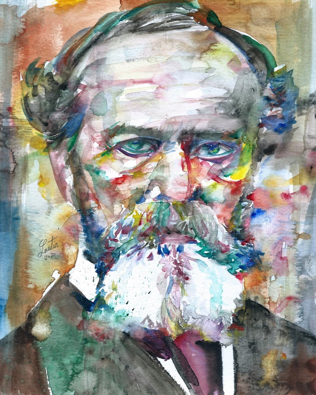 WILLIAM JAMES Watercolor Portrait - POSTER - Various Sizes Available ...