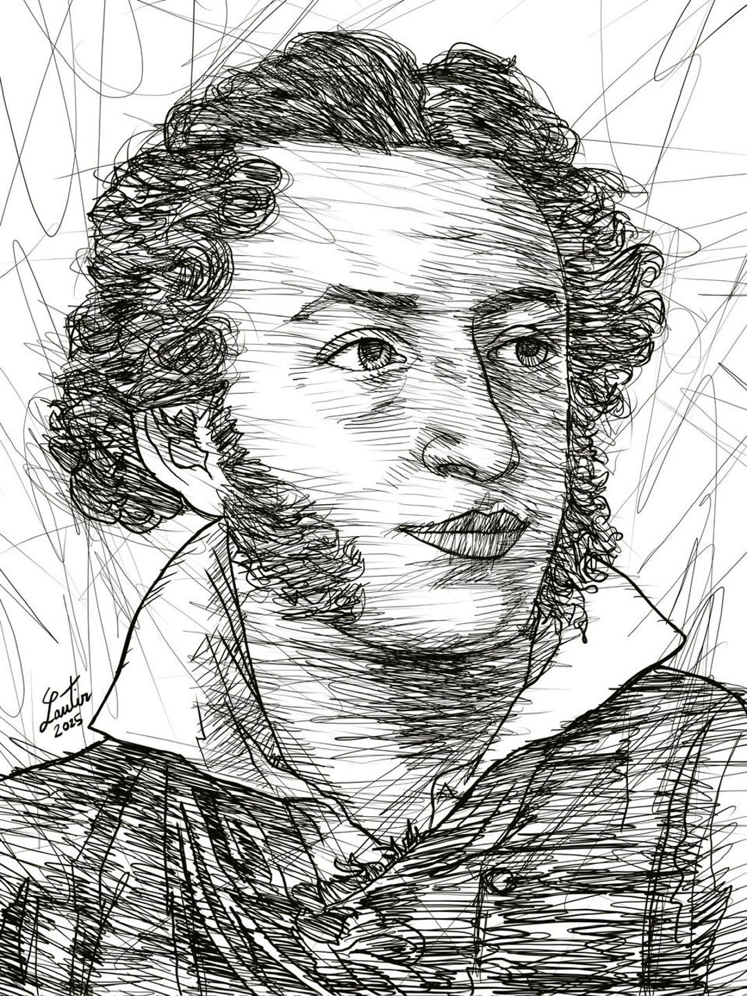 ALEXANDER PUSHKIN Ink Portrait - POSTER - Various Sizes Available! Poet ...