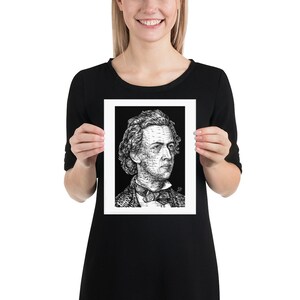FREDERIC CHOPIN Ink Portrait - POSTER - Various Sizes Available! Print ...