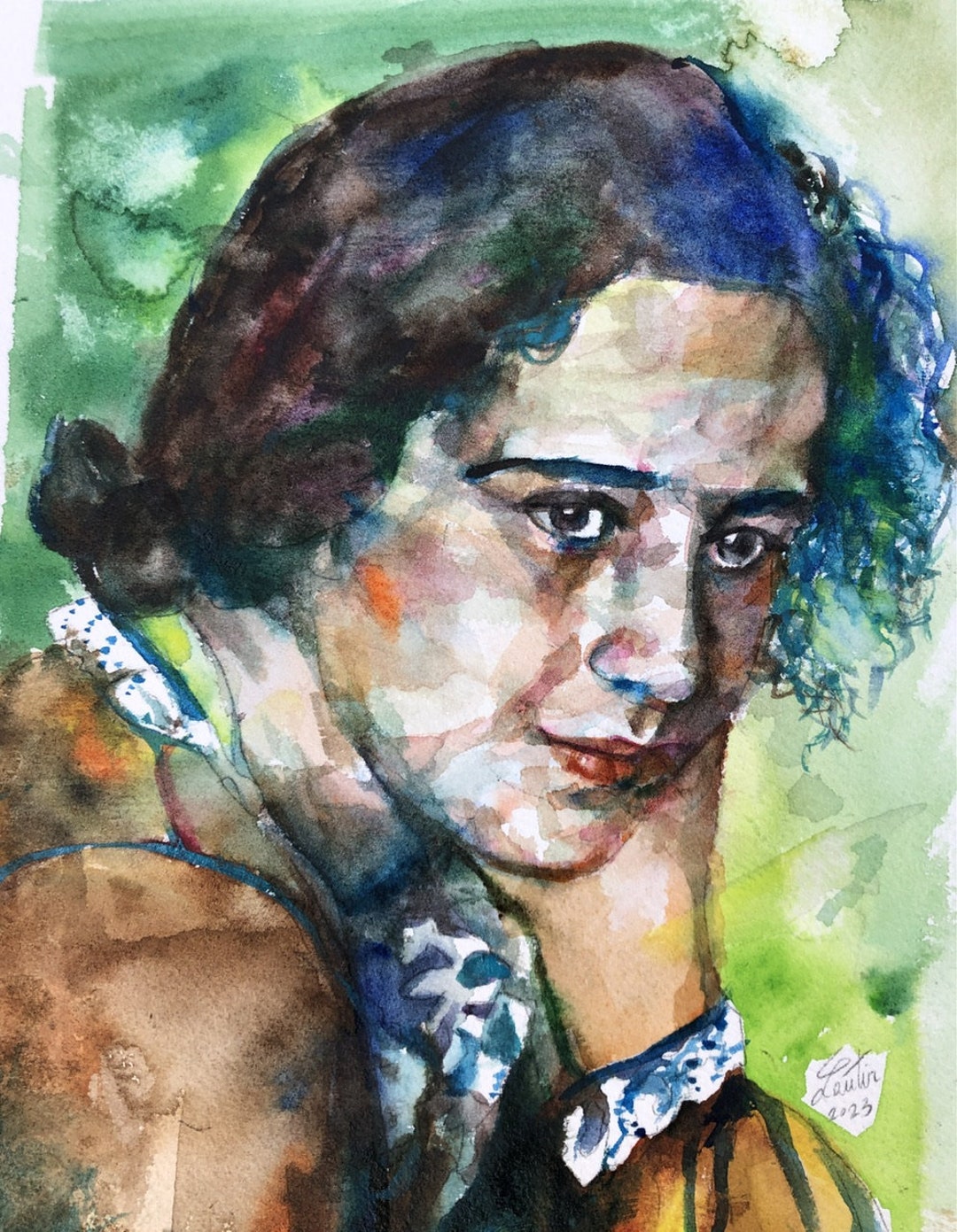 HANNAH ARENDT Watercolor Portrait - POSTER - Various Sizes Available ...
