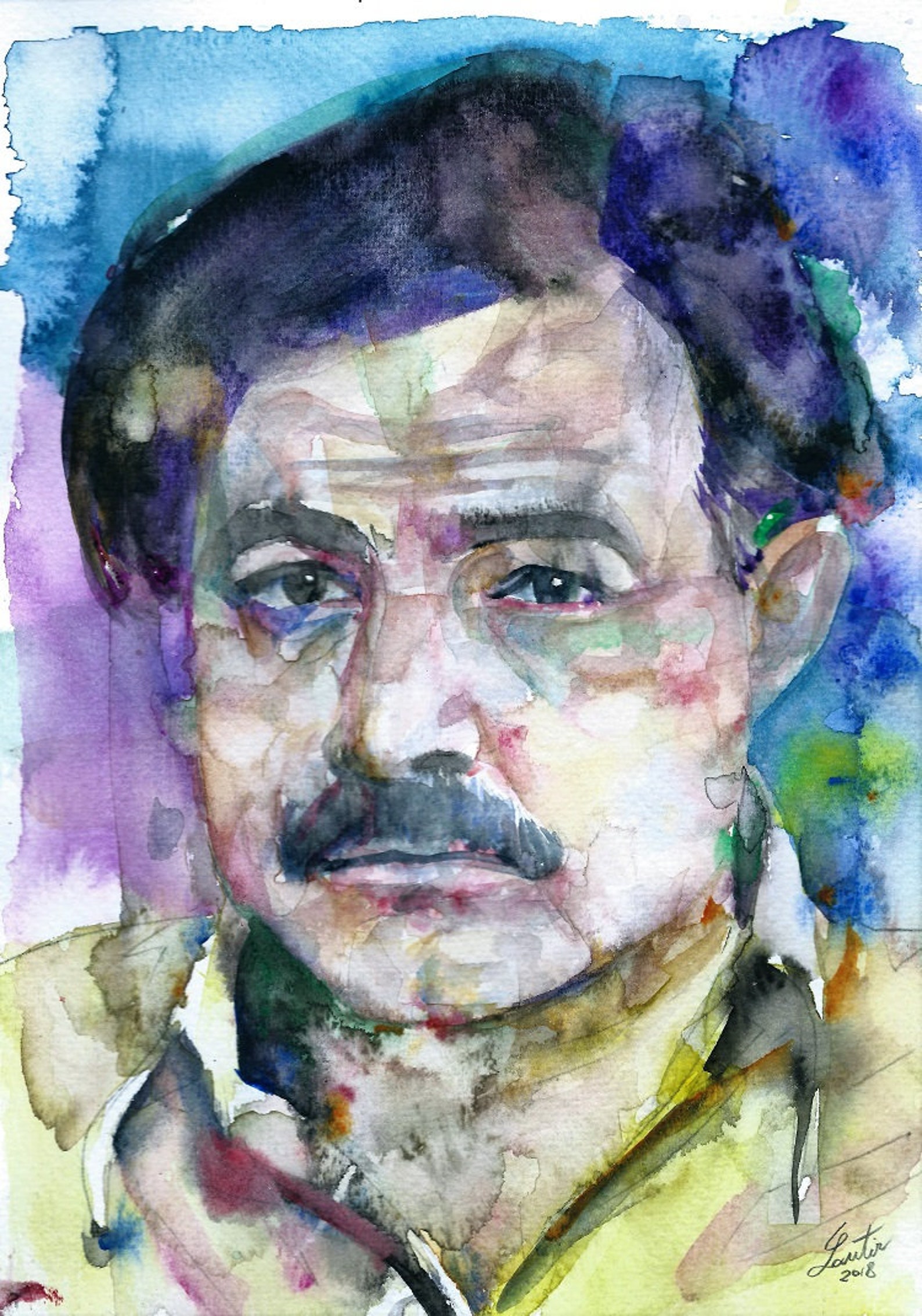 ERNEST HEMINGWAY Watercolor Portrait POSTER Various Sizes - Etsy