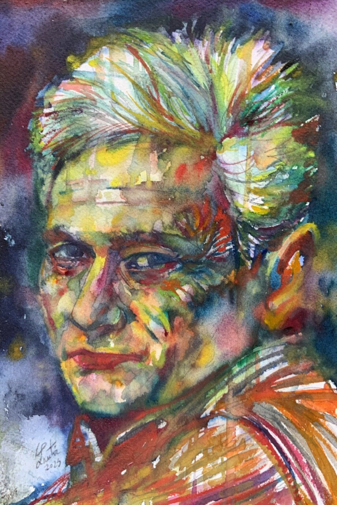 JACQUES DERRIDA Watercolor Portrait POSTER Various Sizes Art Print ...