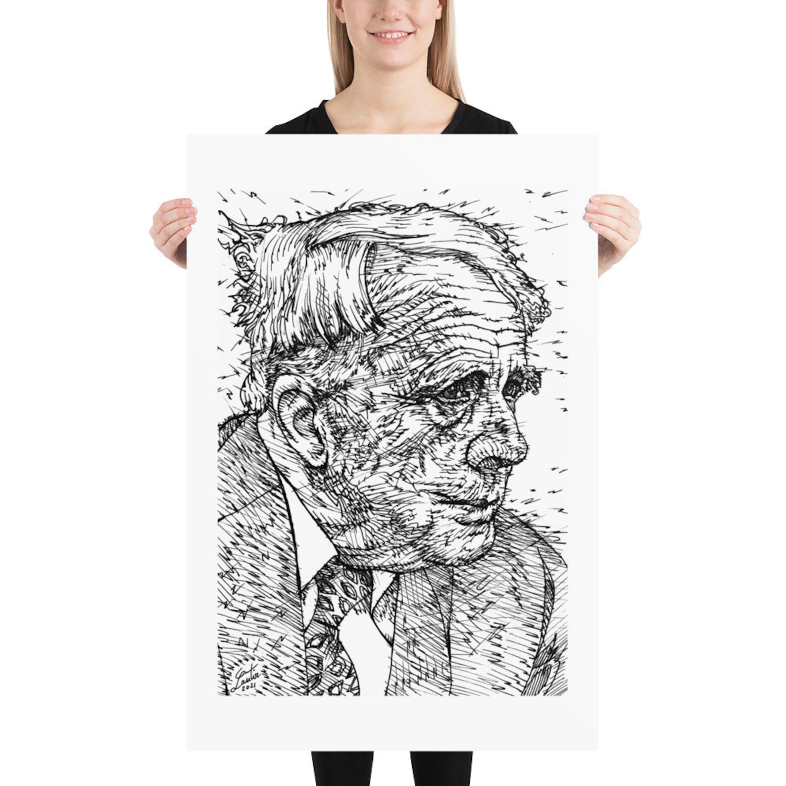 ROBERT FROST ink portrait Poster various sizes art print | Etsy
