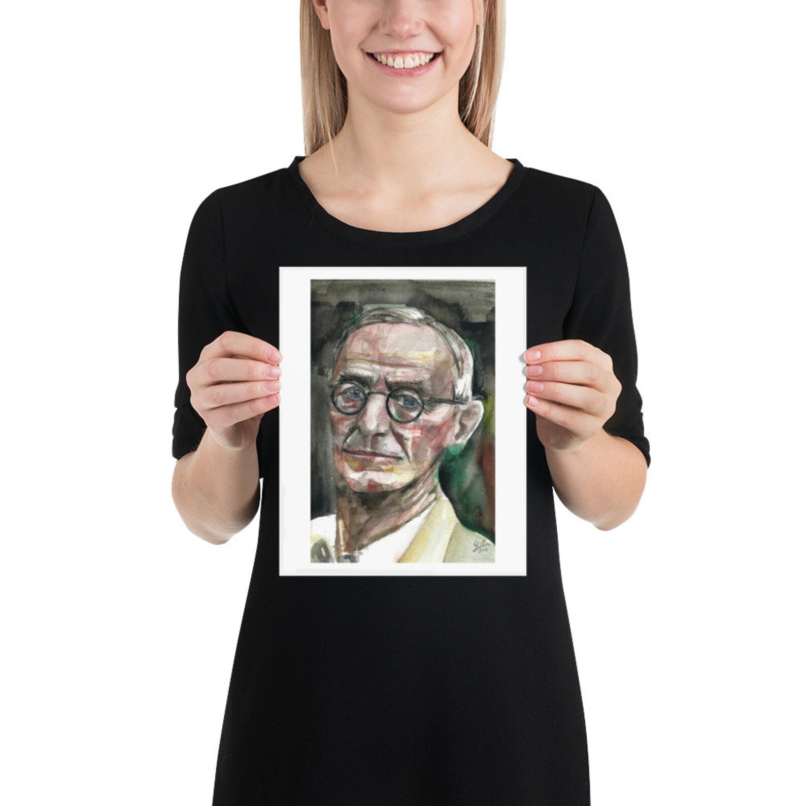 HERMANN HESSE watercolor portrait POSTER various sizes | Etsy