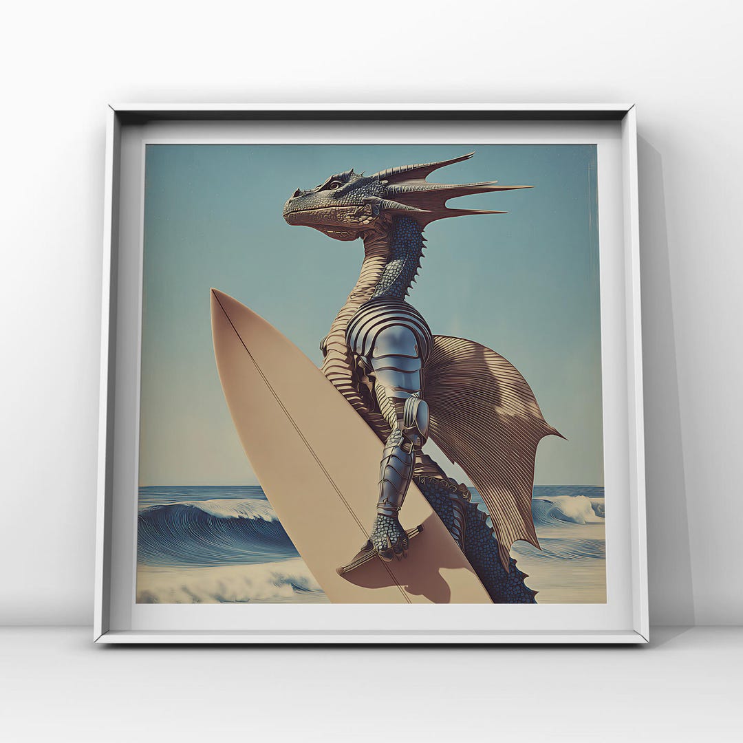 Printable - SURFING DRAGON - SEASCAPE .225 - Digital Download -scalable ...