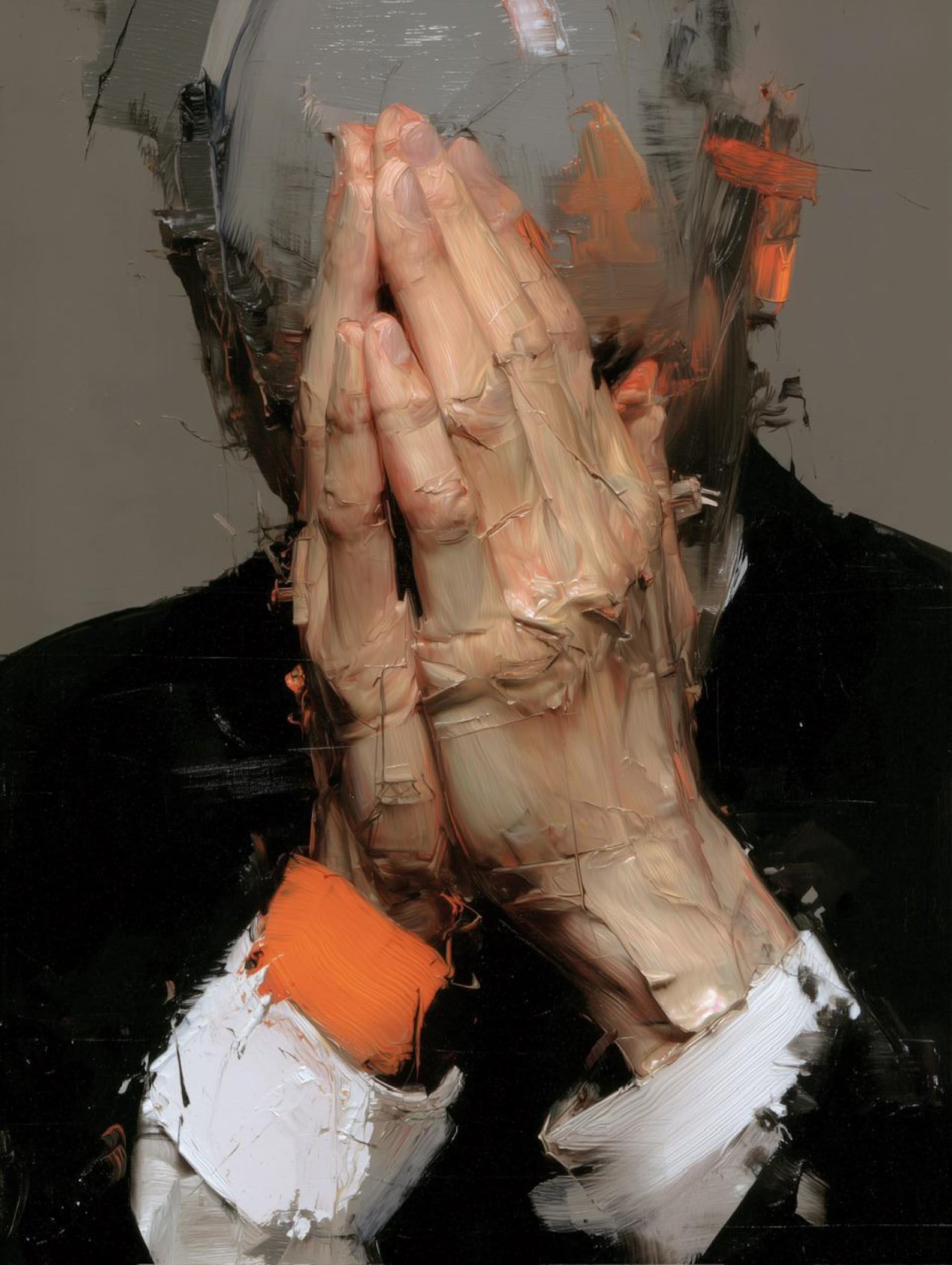 Abstract Portrait With Praying Hands , Digital Download, Printable ...