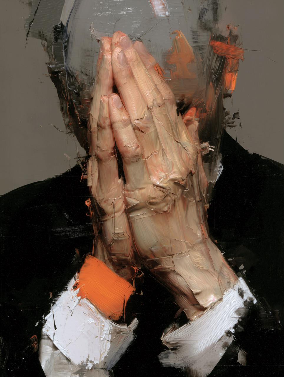 Abstract Portrait With Praying Hands , Digital Download, Printable ...