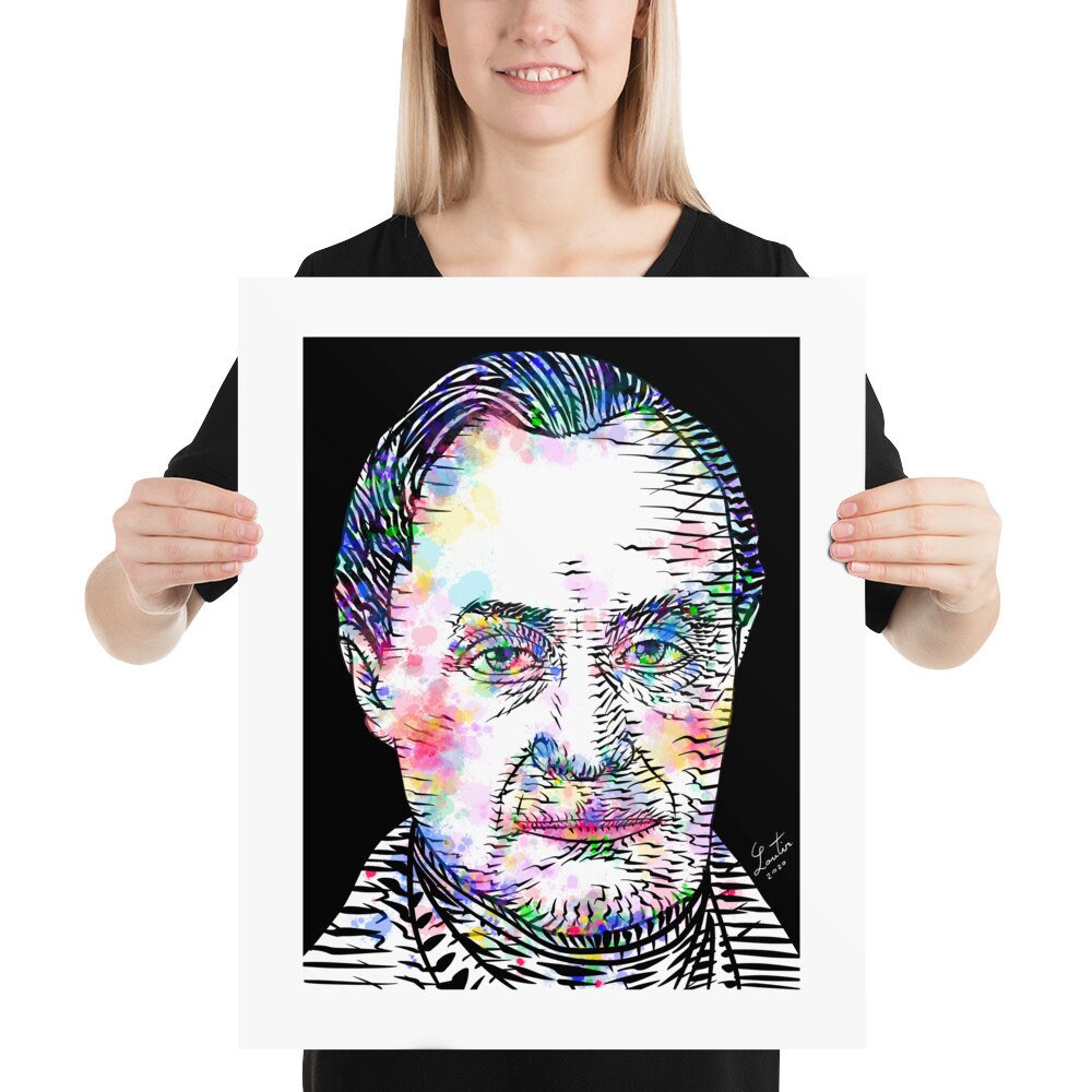 AUGUSTE COMTE Watercolor & Ink Portrait POSTER Various - Etsy