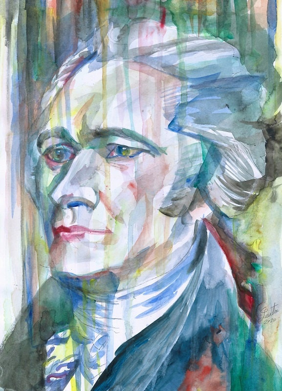 ALEXANDER HAMILTON Watercolor Portrait - POSTER - Various Sizes! Art ...