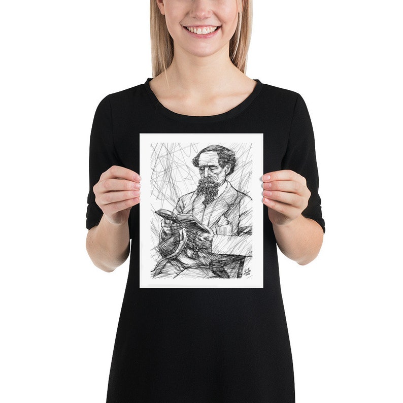 CHARLES DICKENS Ink Portrait - POSTER - Various Sizes Available! Art ...