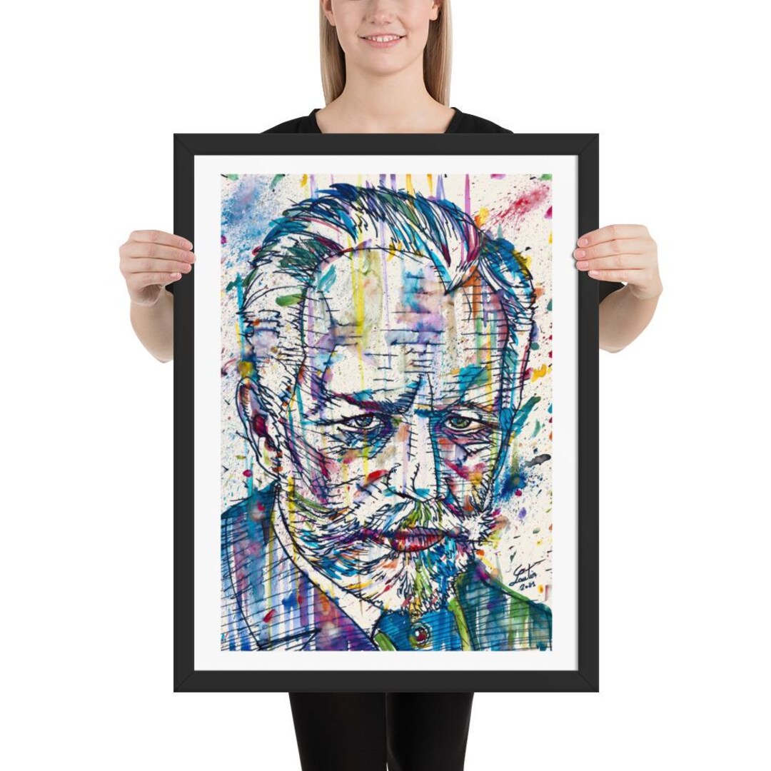 PYOTR Ilyich TCHAIKOVSKY Watercolor & Ink Portrait - FRAMED Poster ...