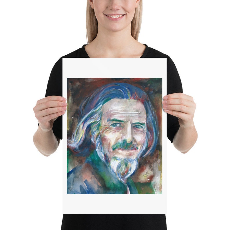 ALAN WATTS Watercolor Portrait POSTER Various Sizes | Etsy