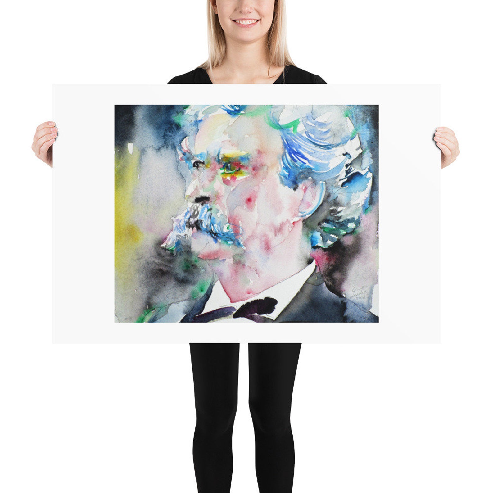 MARK TWAIN Watercolor Portrait POSTER Various Sizes Art - Etsy
