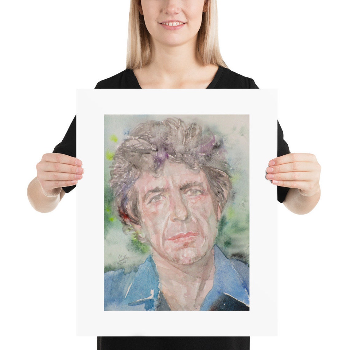 LEONARD COHEN Watercolor Portrait POSTER Various Sizes - Etsy