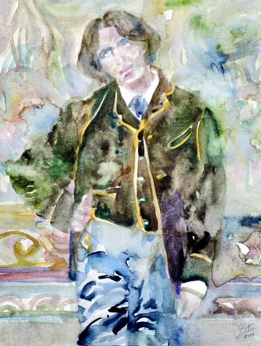 OSCAR WILDE Watercolor Portrait - POSTER - Various Sizes Available! Art ...