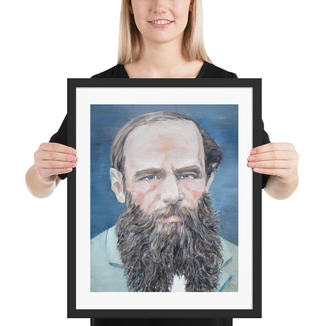FYODOR DOSTOEVSKY Ink Portrait - FRAMED Poster - Various Sizes! Art ...