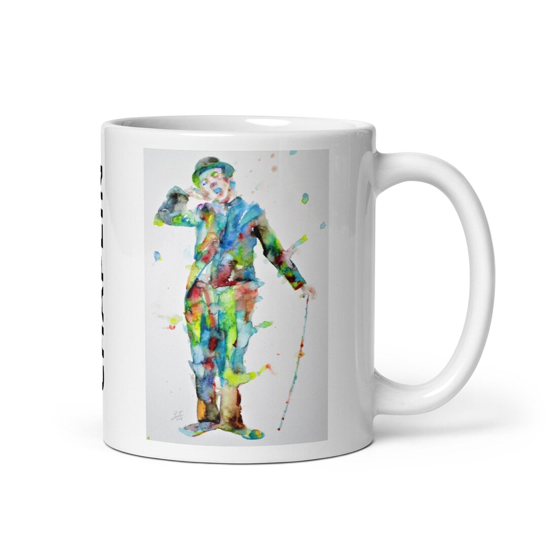 MUG - CHARLIE CHAPLIN Watercolor Figure Portrait .7 - Various Sizes ...
