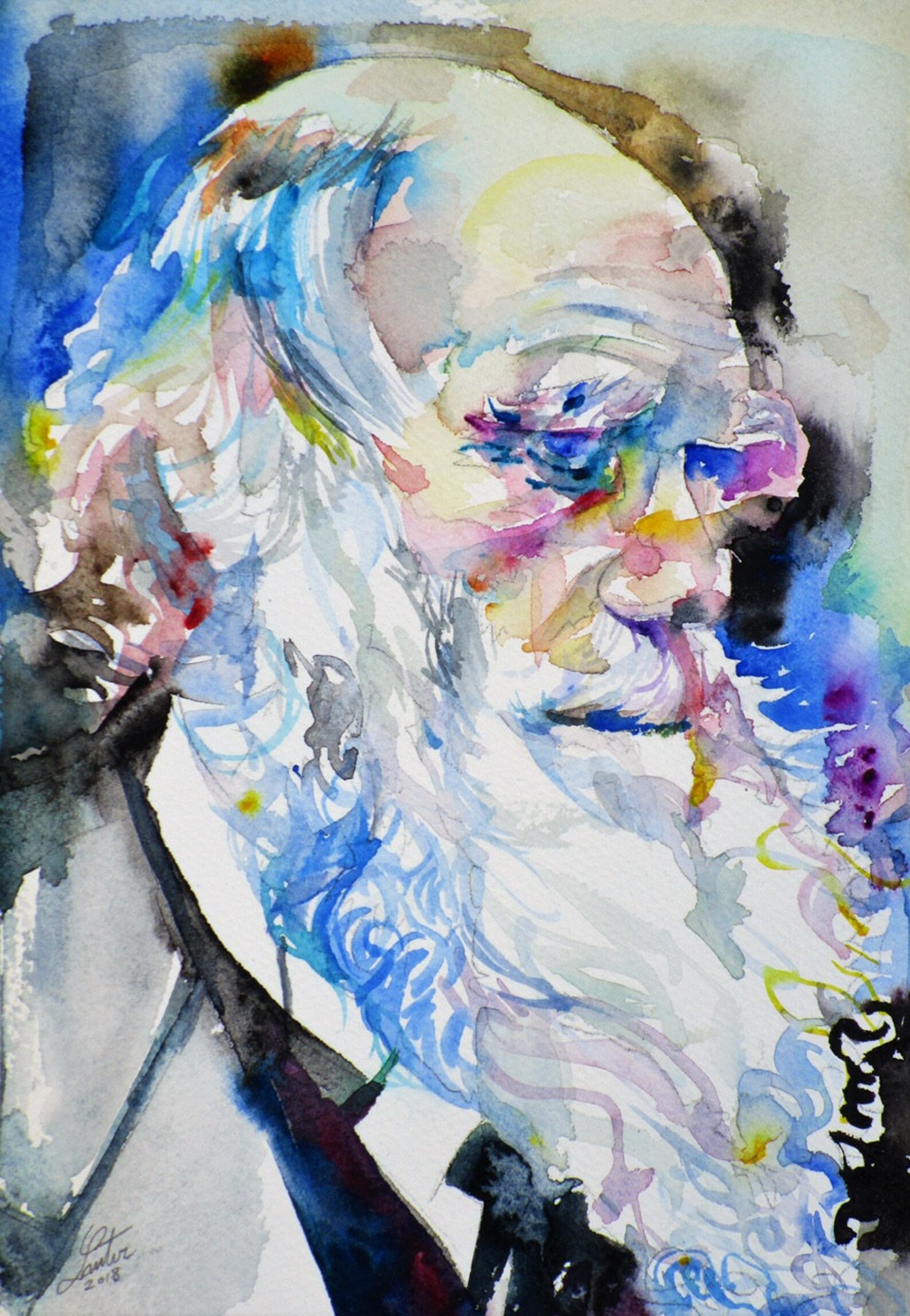 CHARLES DARWIN Watercolor Portrait - POSTER - Various Sizes Available ...