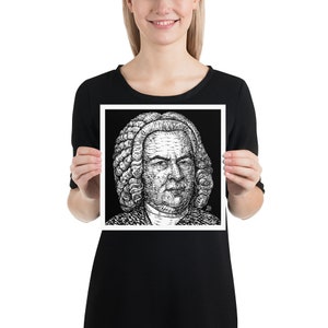 Johann SEBASTIAN BACH Ink Portrait - POSTER - Various Sizes Available ...