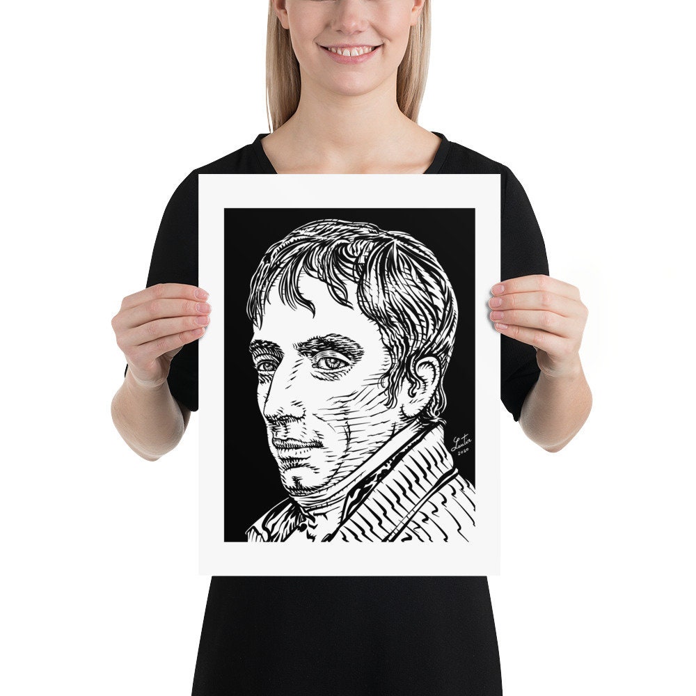 WILLIAM WORDSWORTH Ink Portrait - POSTER - Various Sizes Available! Art ...