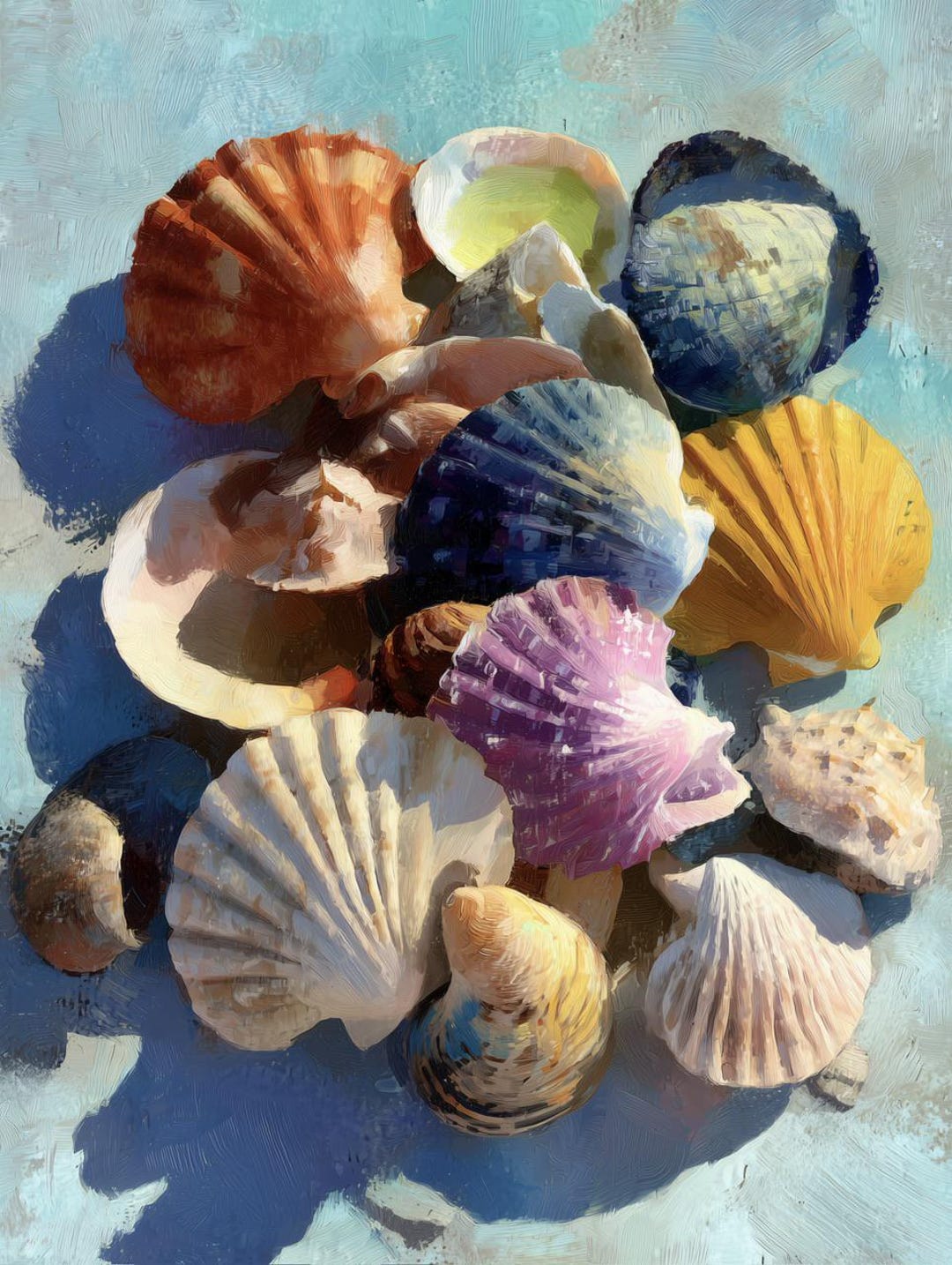 Vibrant Seashell Collection , Posters, Poster Print, Wall Art Decor ...
