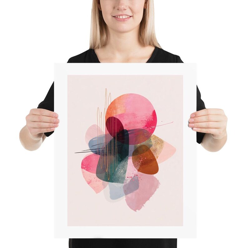 Colorful Abstract Boho Shapes , Posters, Poster Print, Wall Art Decor ...