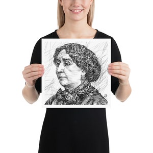 GEORGE SAND Ink Portrait - POSTER - Various Sizes Available! Art Print ...