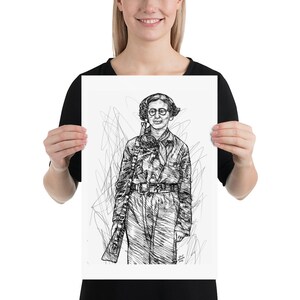 SIMONE WEIL Ink Portrait POSTER Various Sizes Available Art Print ...
