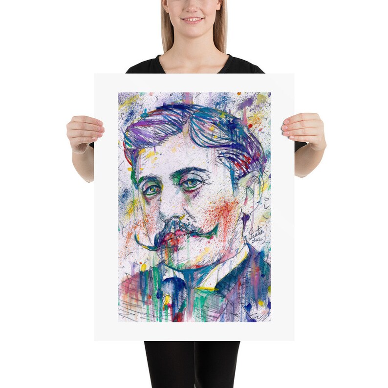 MARCEL PROUST Watercolor Portrait Poster Various Sizes | Etsy